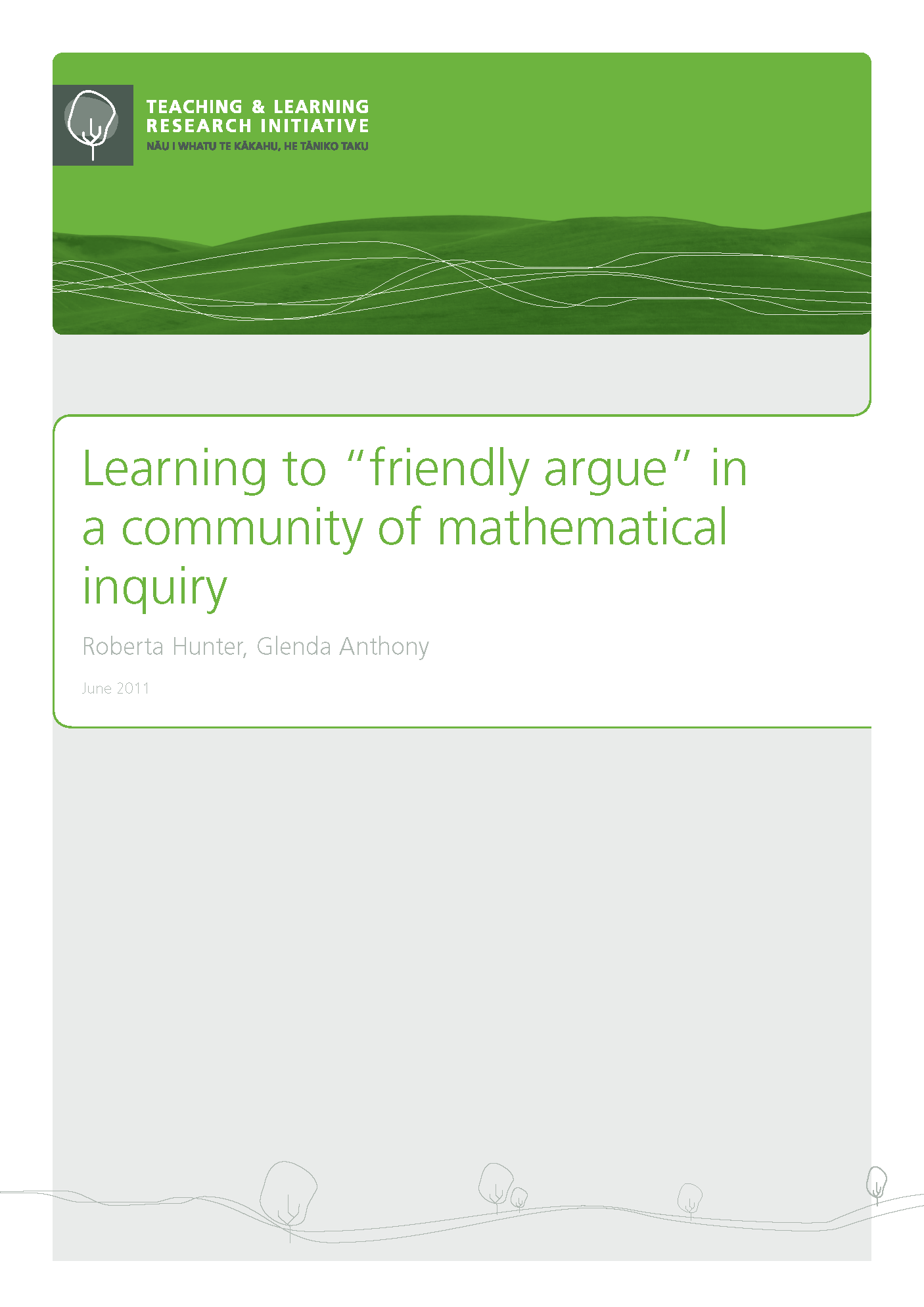 Learning to "friendly argue" in a community of mathematical inquiry ...